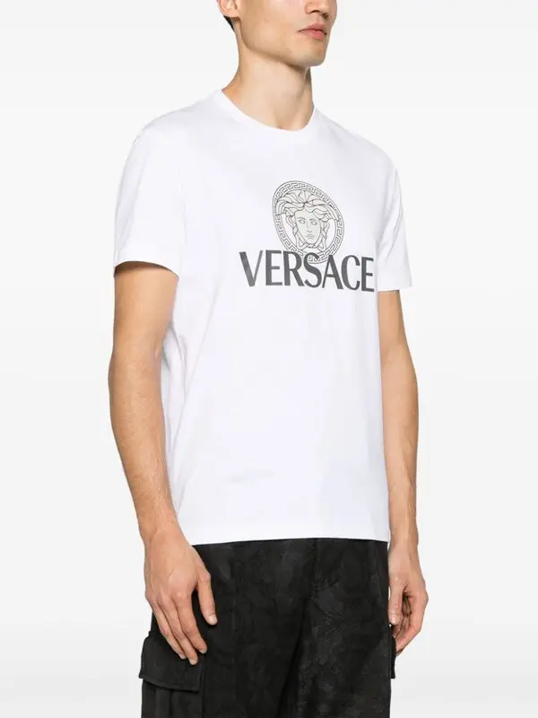 Versace Printed Cotton-jersey T-shirt - White