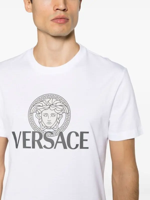 Versace Printed Cotton-jersey T-shirt - White