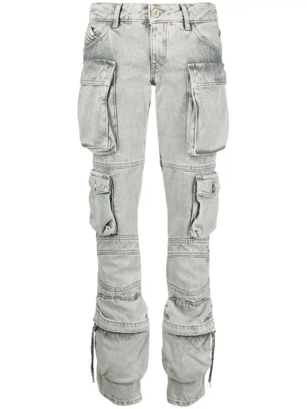 Attico Essie Straight-leg Cargo Jeans - Grey