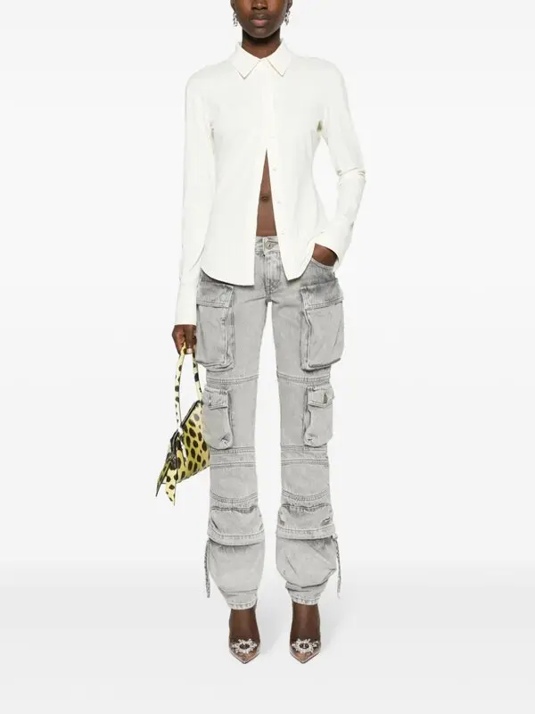 Attico Essie Straight-leg Cargo Jeans - Grey