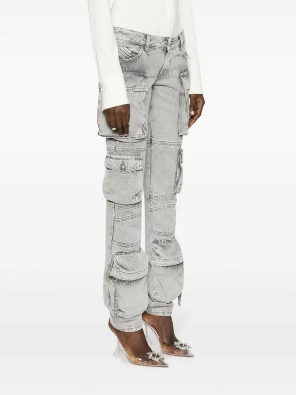 Attico Essie Straight-leg Cargo Jeans - Grey