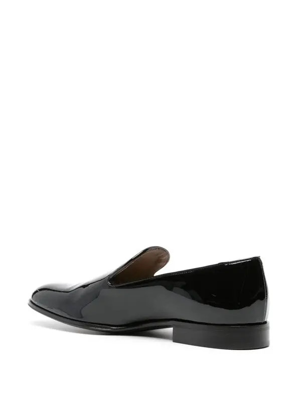 GIANVITO ROSSI Patent-finish Leather Loafers - Black
