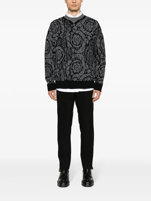 Versace Barocco-intarsia Wool Jumper