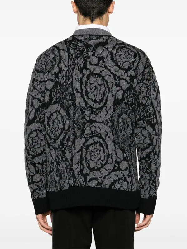 Versace Barocco-intarsia Wool Jumper