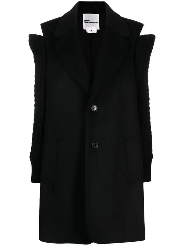 Noir Kei Ninomiya Cold-shoulder Single-breasted Coat