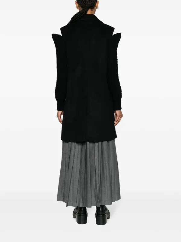 Noir Kei Ninomiya Cold-shoulder Single-breasted Coat