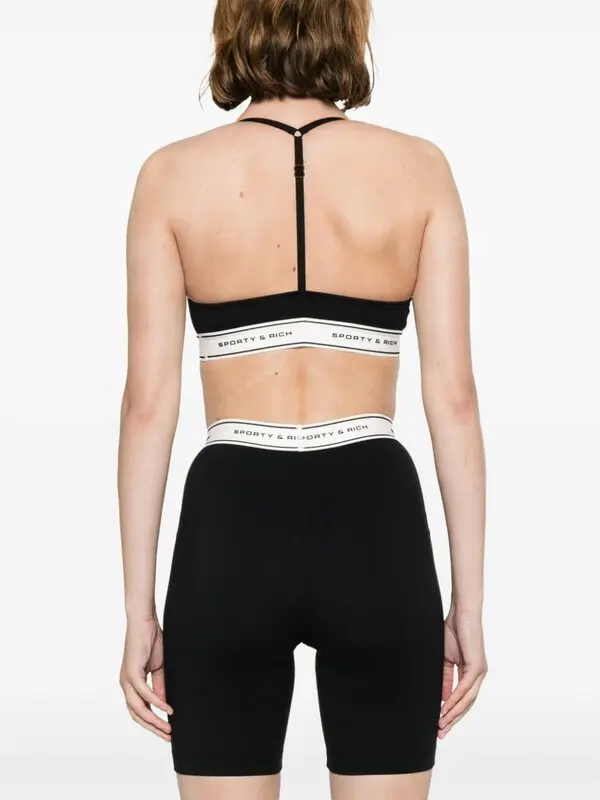 SPORTY & RICH Logo-underband Sports Bra - Black