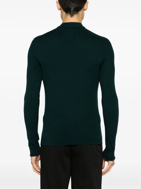 Balmain Mock-neck Merino Jumper - Green