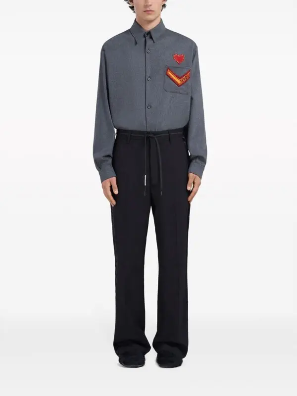 Marni Satin-stripe Trim Trousers