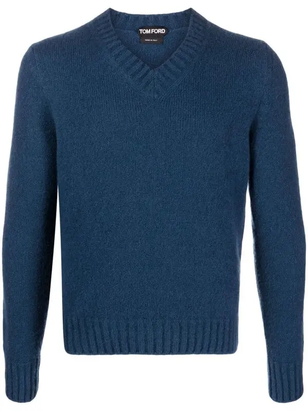 TOM FORD Ribbed-knit V-neck Jumper