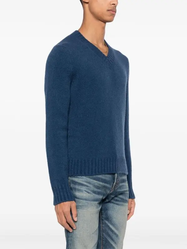 TOM FORD Ribbed-knit V-neck Jumper