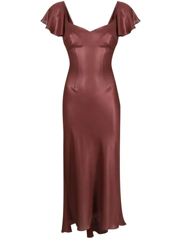 PARLOR Metallic-effect Midi Dress
