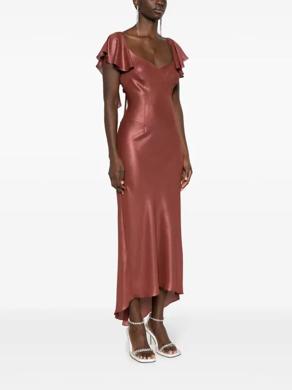 PARLOR Metallic-effect Midi Dress
