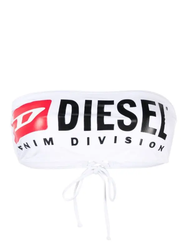 DIESEL Bfb-bryna Logo-print Bikini Top - White