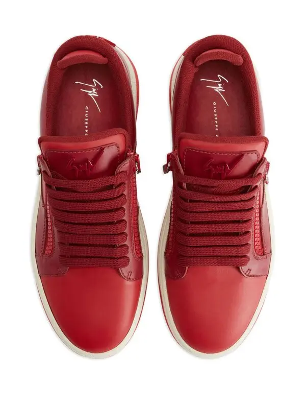 GIUSEPPE ZANOTTI Double-zip Low-top Sneakers - Red