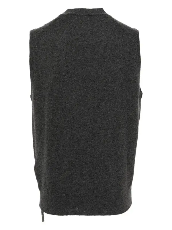 DELL'OGLIO V-neck Cashmere Vest - Grey