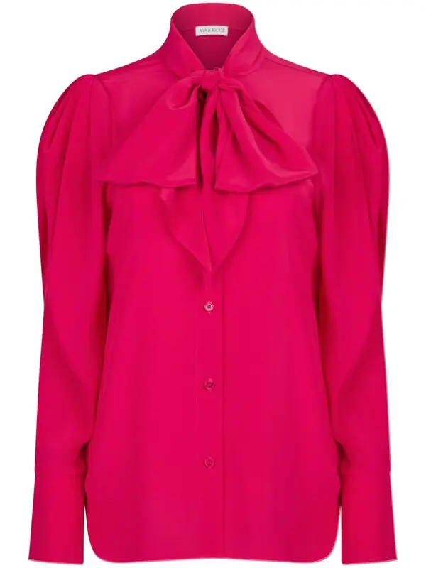 Nina Ricci Tie-neck Silk Blouse
