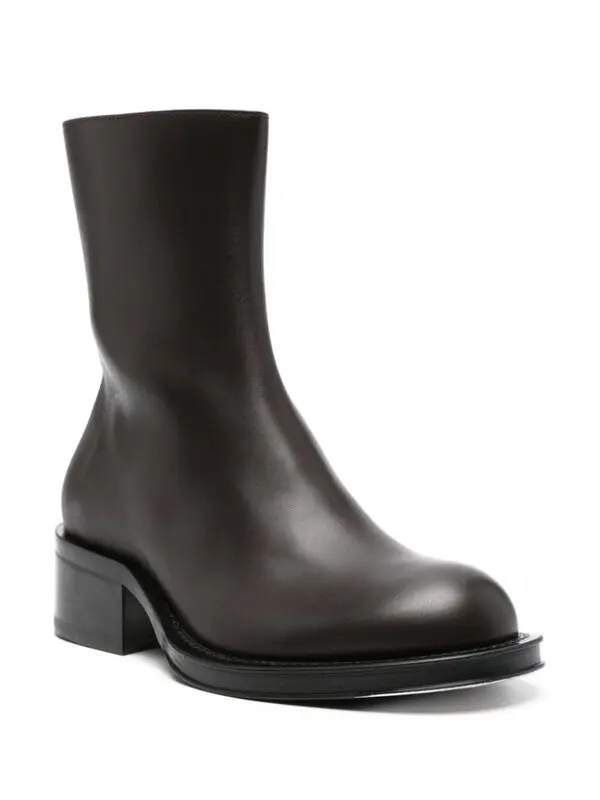 LANVIN Leather Ankle Boots With Zip Fastening