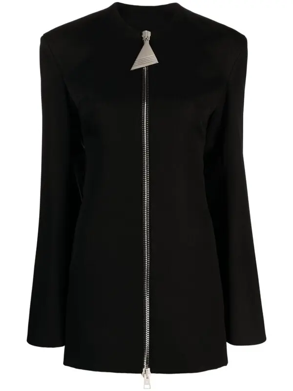 Attico Zip-up Virgin Wool Minidress
