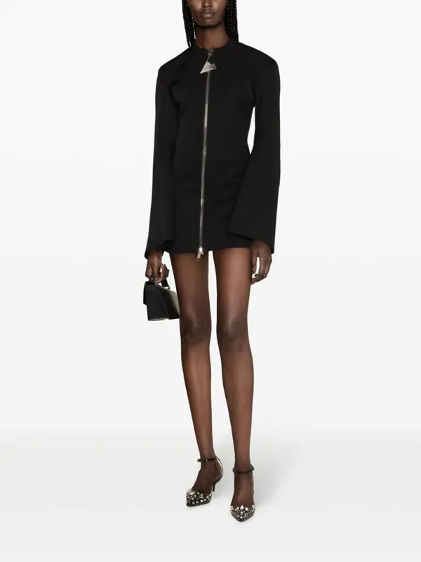 Attico Zip-up Virgin Wool Minidress