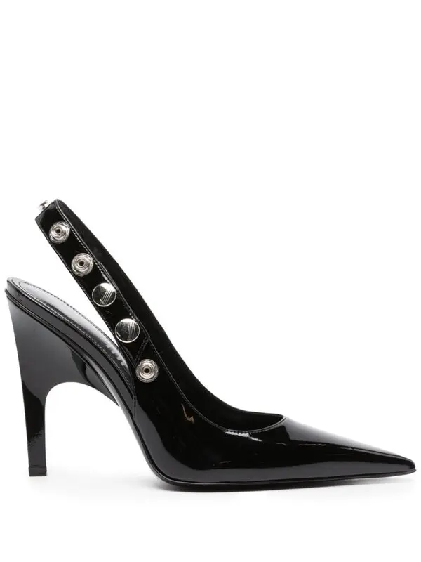 Attico 105mm Stud-embellished Patent Leather Pumps - Black