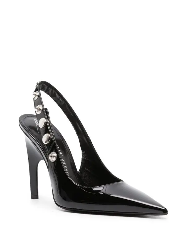 Attico 105mm Stud-embellished Patent Leather Pumps - Black