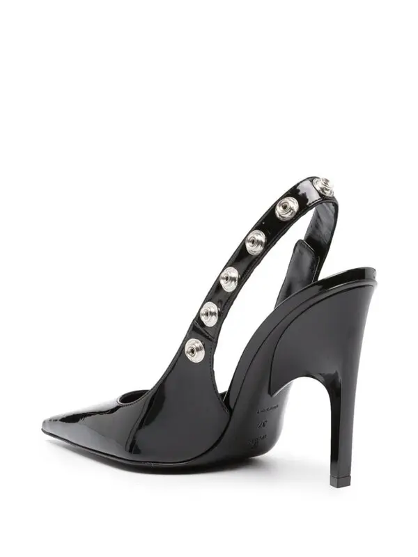 Attico 105mm Stud-embellished Patent Leather Pumps - Black