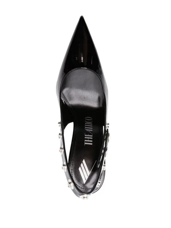 Attico 105mm Stud-embellished Patent Leather Pumps - Black