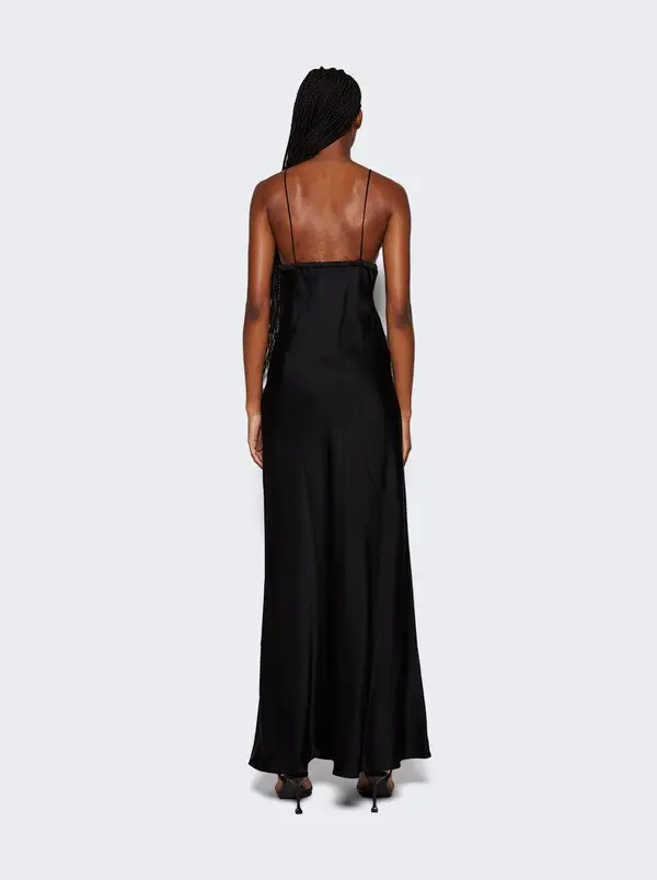 miu miu silk dress Miu Miu Long Silk Dress - Black