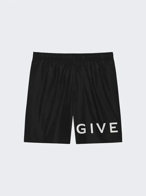 Givenchy 4g Long Swim Shorts - Black And White