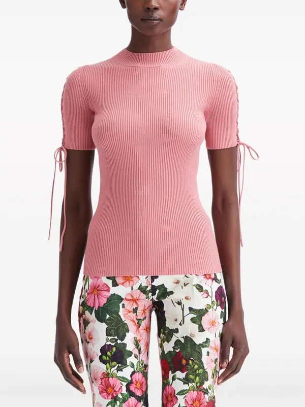 Oscar De La Renta Tie-detail Ribbed Jumper