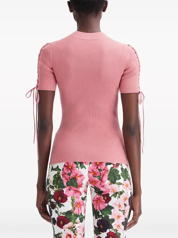 Oscar De La Renta Tie-detail Ribbed Jumper