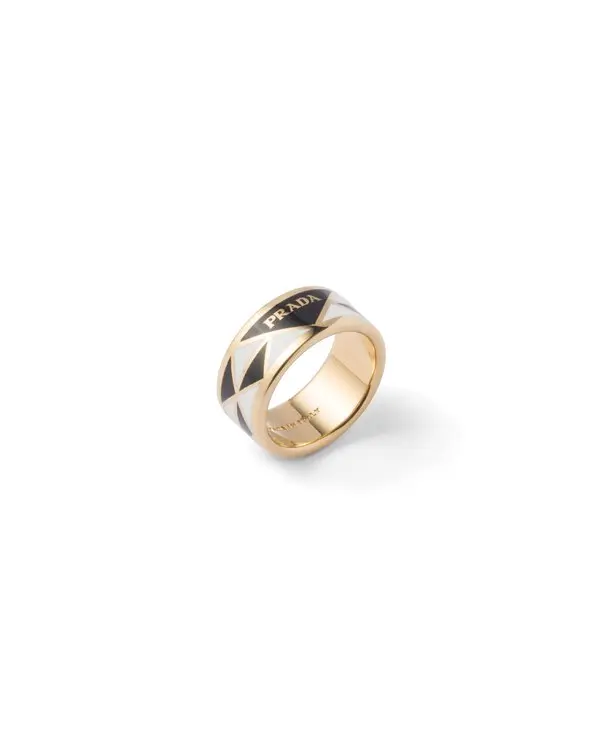 Prada Enameled Metal Ring