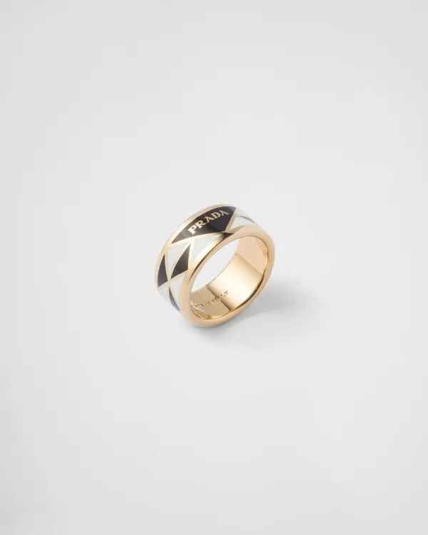 Prada Enameled Metal Ring