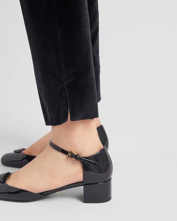 Prada Velvet Straight Pants - Black | Editorialist