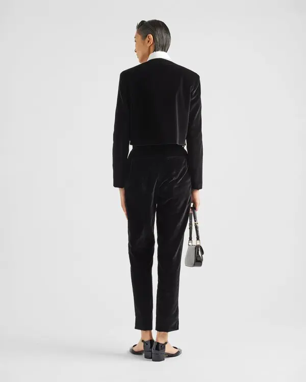 Prada Velvet Straight Pants - Black | Editorialist