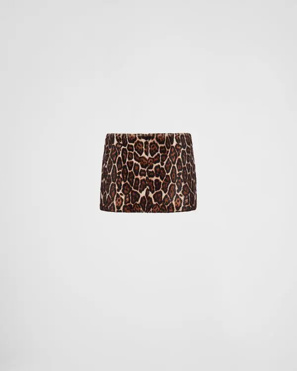 Prada Printed Shearling Skirt