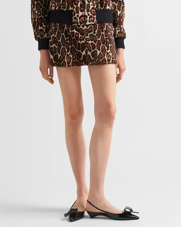 Prada Printed Shearling Skirt