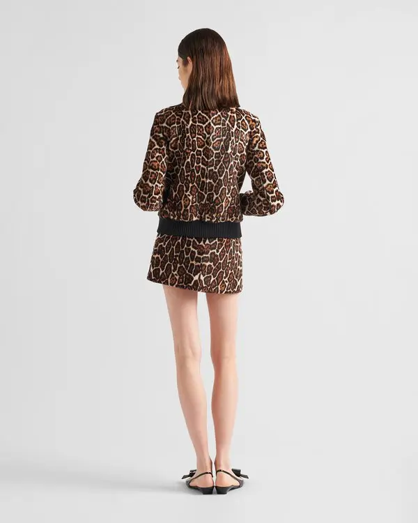 Prada Printed Shearling Skirt