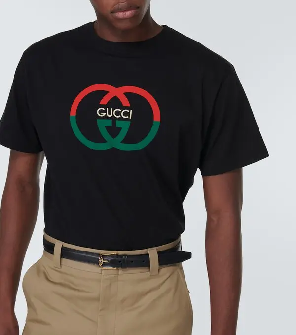 Gucci Interlocking G Cotton Jersey T-Shirt - Black | Editorialist