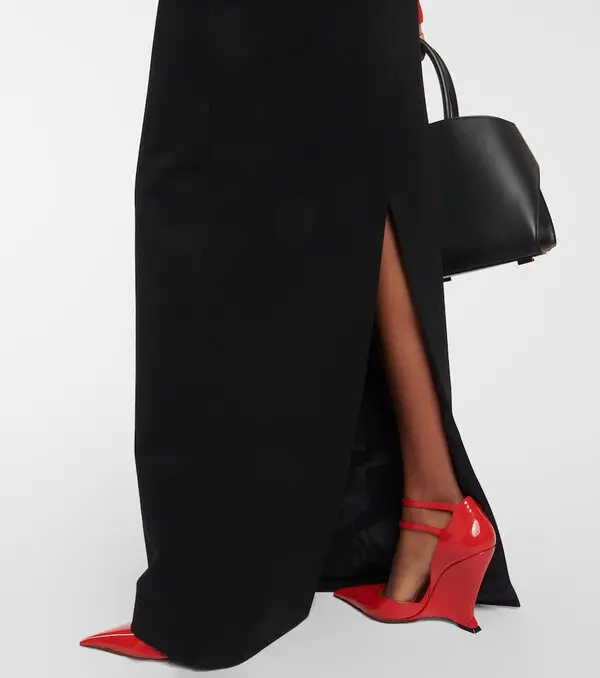 FERRAGAMO High-rise Wool-blend Maxi Skirt