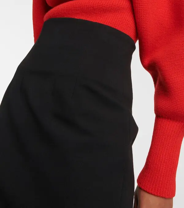 FERRAGAMO High-rise Wool-blend Maxi Skirt