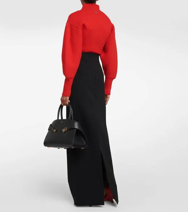 FERRAGAMO High-rise Wool-blend Maxi Skirt