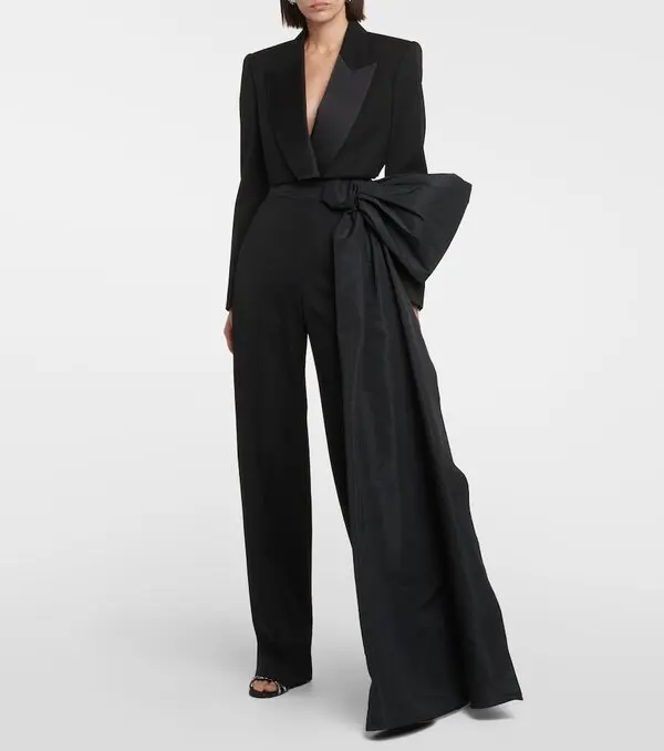 Alexander McQueen Cropped Wool Tuxedo Jacket