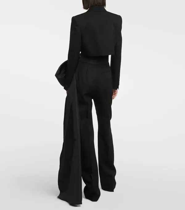Alexander McQueen Cropped Wool Tuxedo Jacket