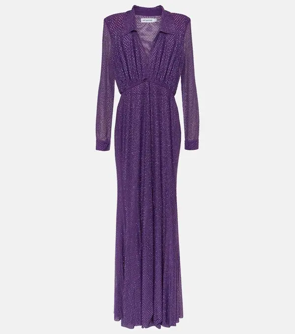 Self-Portrait Embellished Maxi Dress In Purple - 40% Off | Editorialist