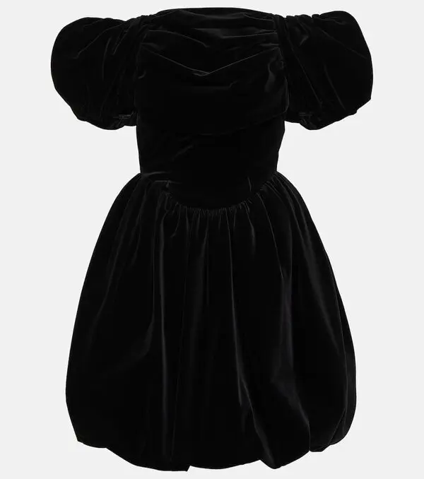 Simone Rocha Off-shoulder Velvet Mini Dress