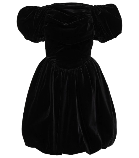 Simone Rocha Off-shoulder Velvet Mini Dress - Black