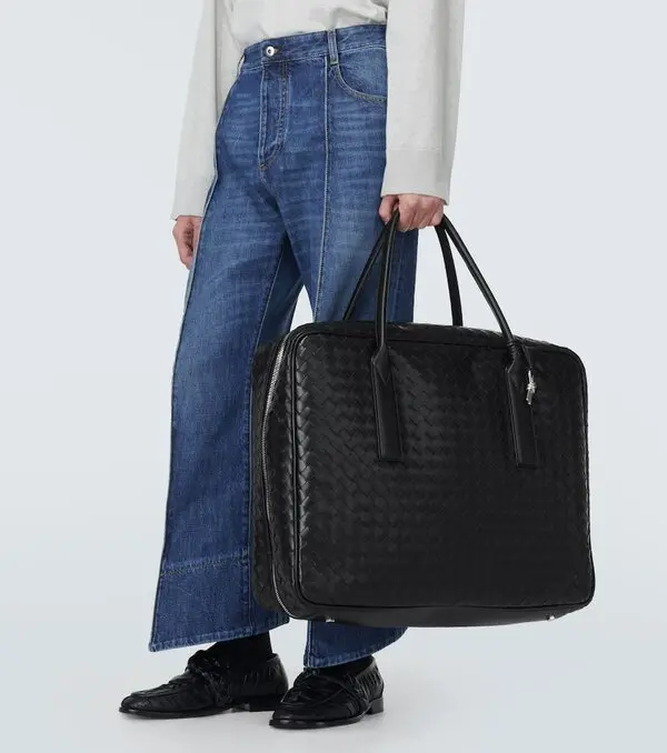 Bottega Veneta Getaway Intrecciato Duffle Bag - Black