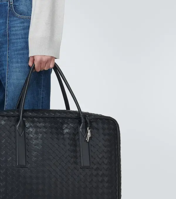 Bottega Veneta Getaway Intrecciato Duffle Bag - Black